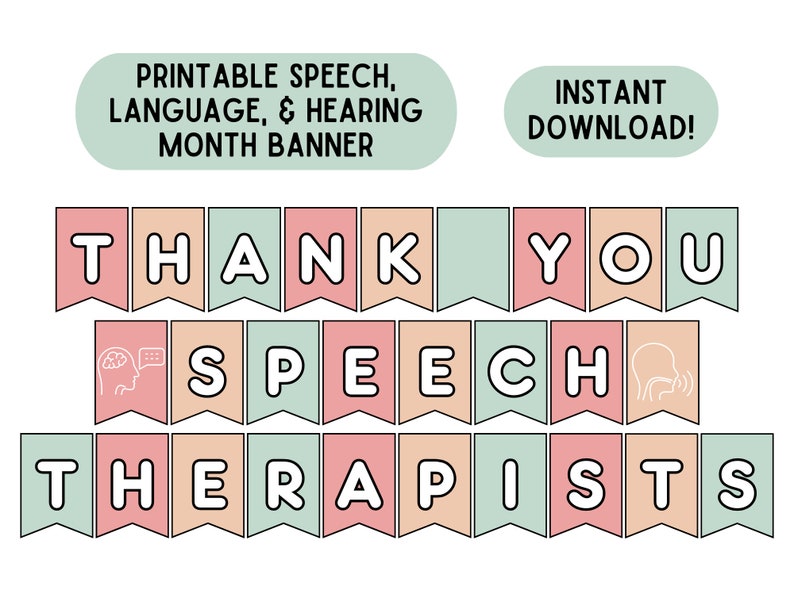 Speech Language Month Banner SLP Month Sign Printable Speech Month ...