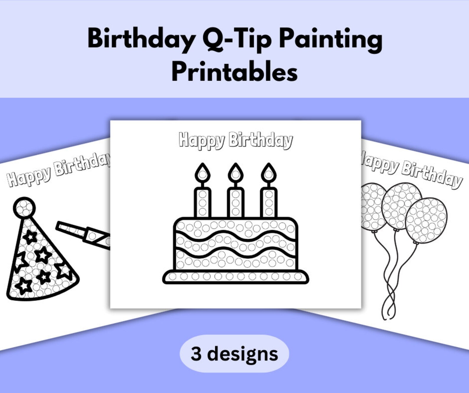 Birthday Q-tip Painting Birthday Fine Motor Craft Kids Pediatric OT ...