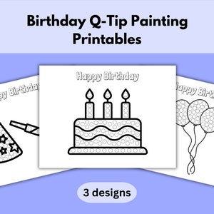 Birthday Q-tip Painting Birthday Fine Motor Craft Kids Pediatric OT ...