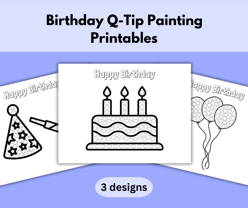 Birthday Q-tip Painting Happy Birthday Fine Motor Craft for Kids Fine ...