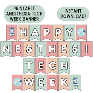 Anesthesia Tech Week Banner Anesthesia Technician Week Sign Printable ...