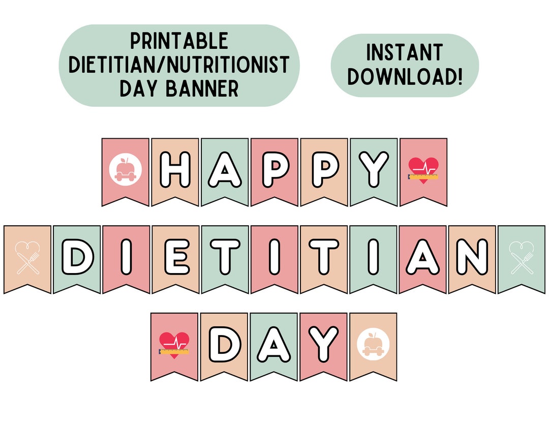 Dietitian Nutritionist Day Banner Dietitian Day Sign Printable RD Day ...