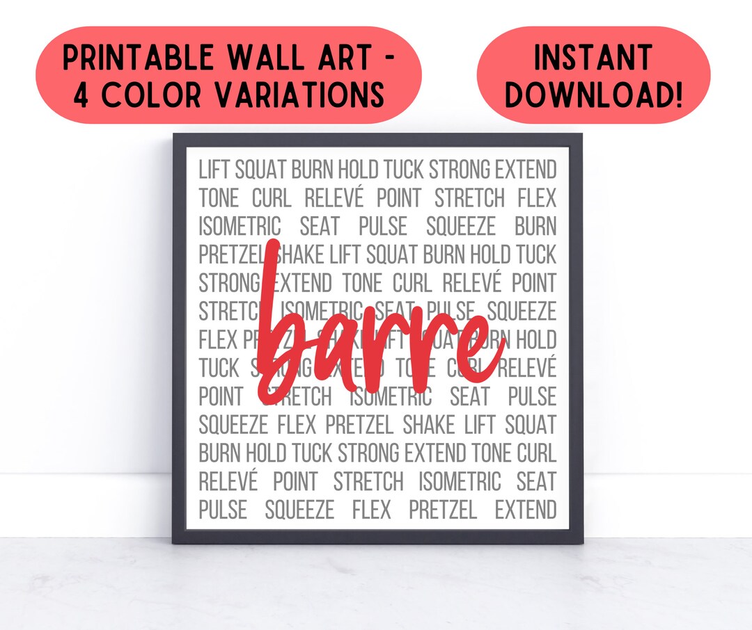 Barre Wall Art Barre Poster Printable Barre Studio Decorations Barre ...