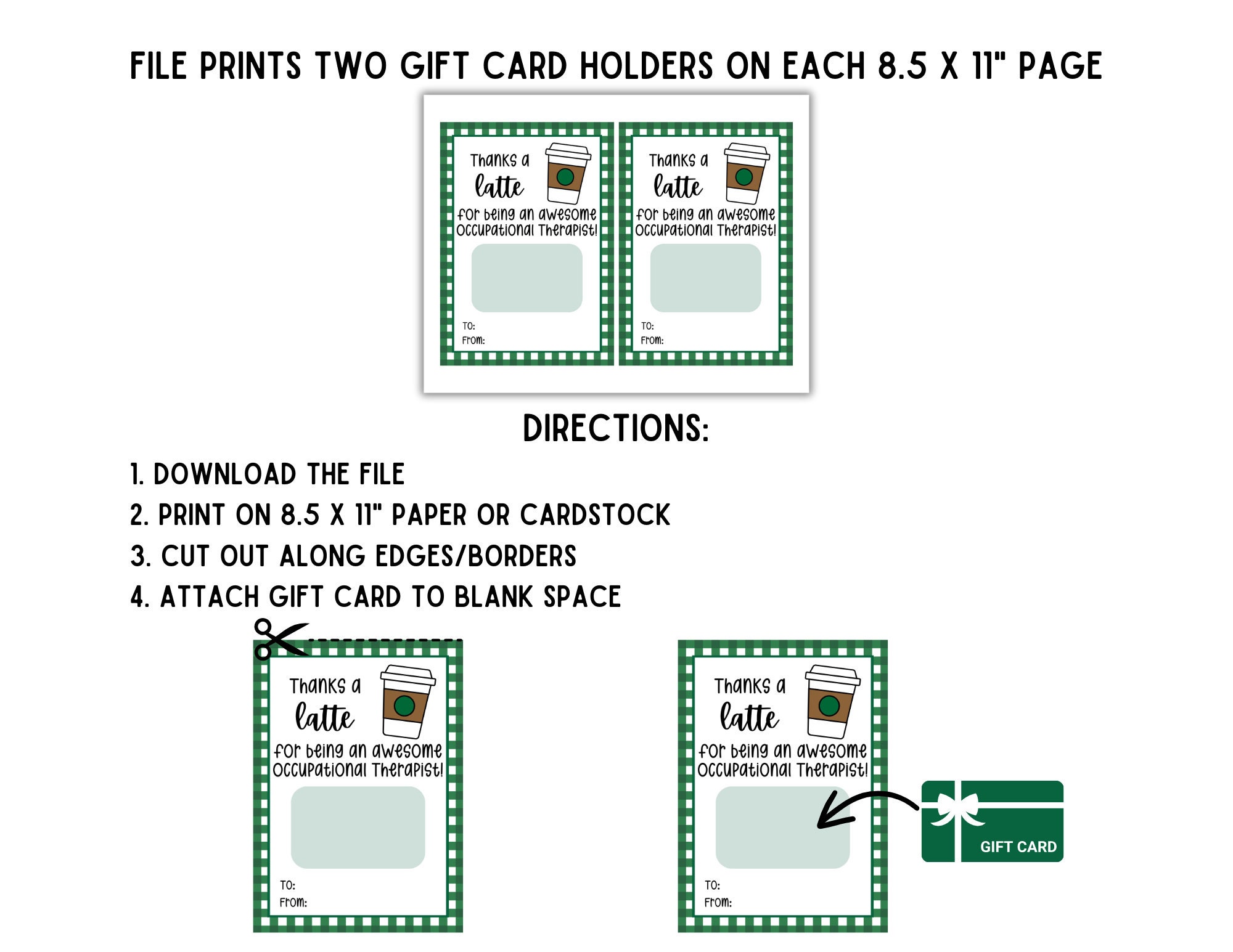 Physical Therapist Gift Card Holder PT Month Card Printable Physical ...