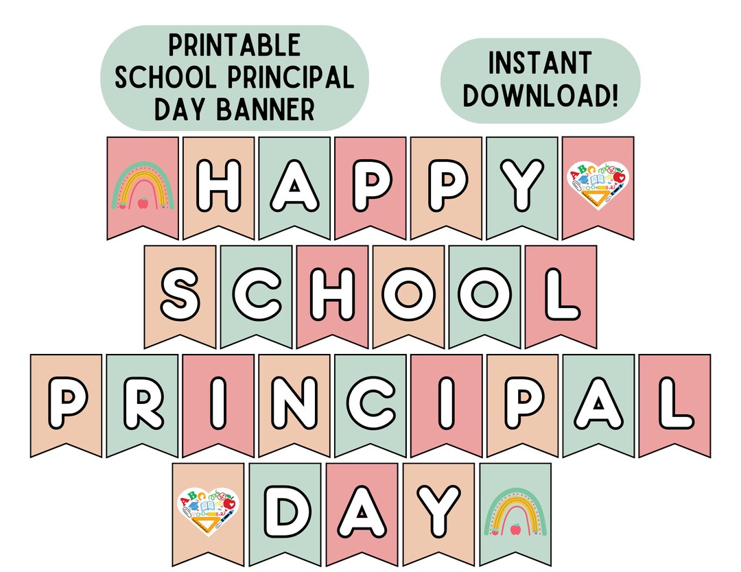 School Principal Day Banner School Principals' Day Sign Printable ...