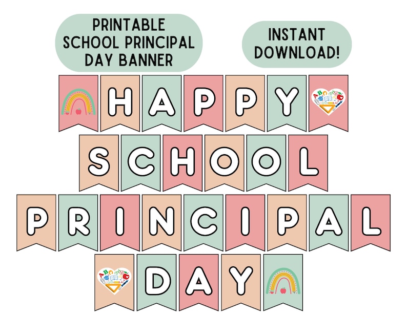 School Principal Day Banner School Principals' Day Sign Printable ...