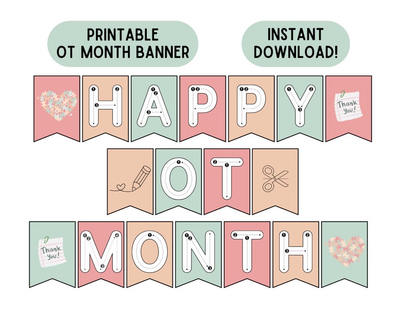 OT Month Banner Occupational Therapy Month Sign Printable OT Month ...