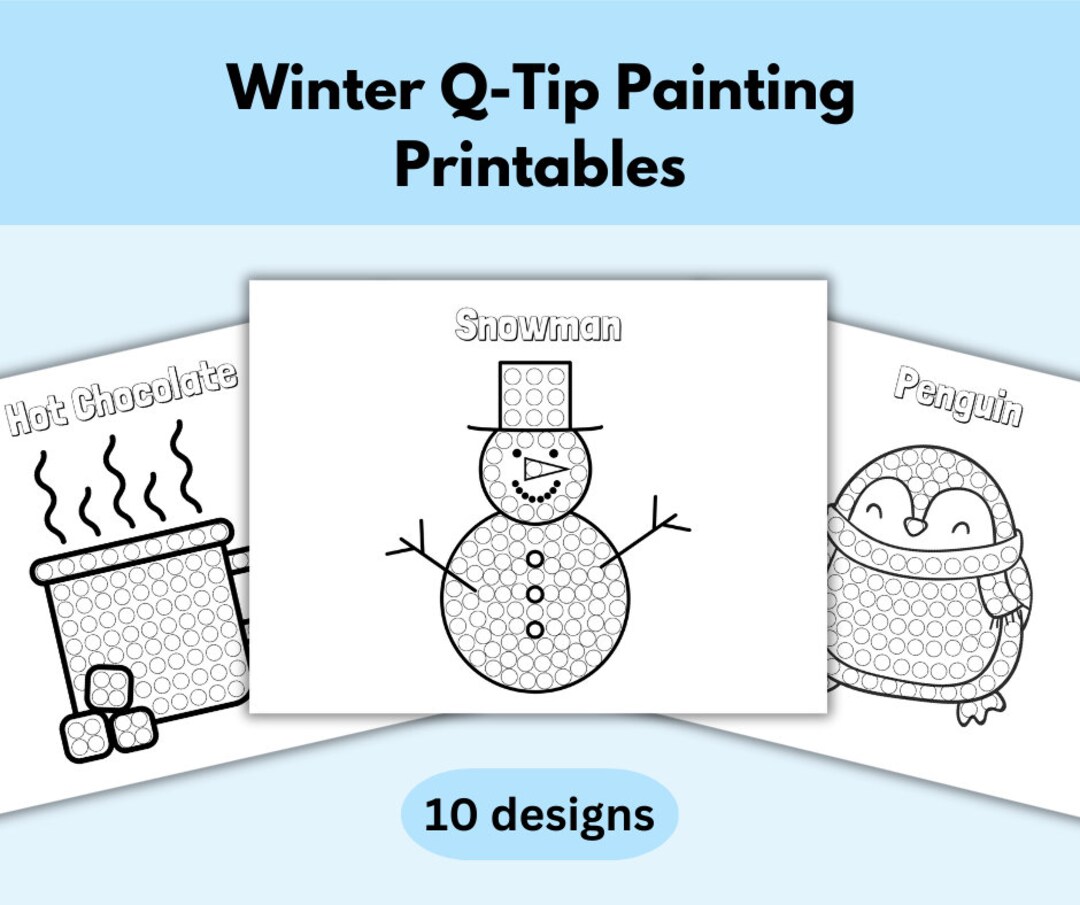 Winter Q-tip Painting Winter Fine Motor Printables for Kids Fine Motor ...