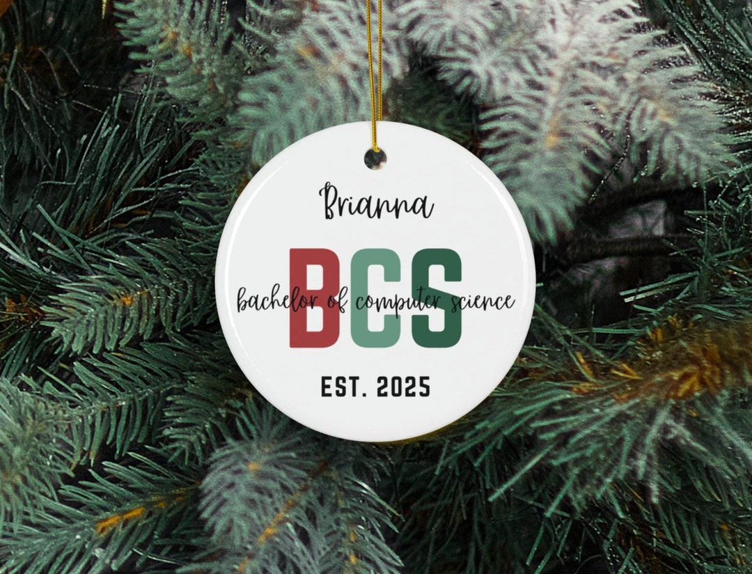 Personalized Computer Science Ornament Custom BCS Gift for IT Graduation Gift Computer Science ...