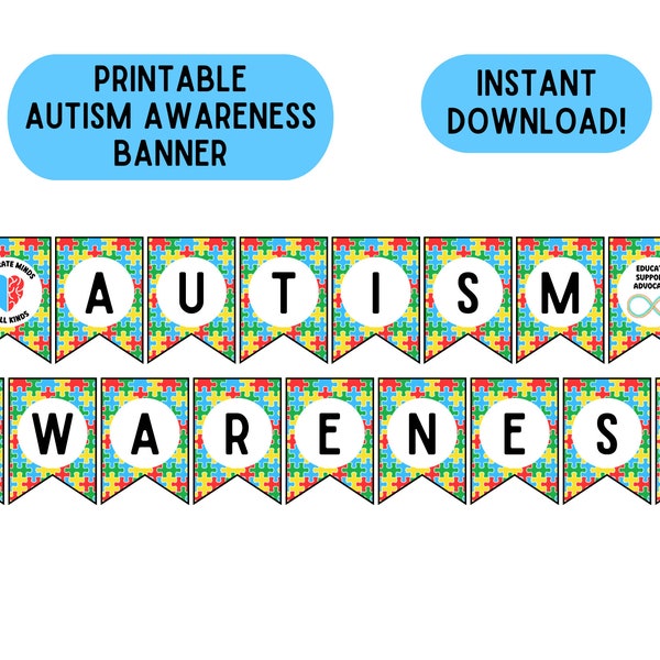 Autism Awareness Month Banner - Etsy