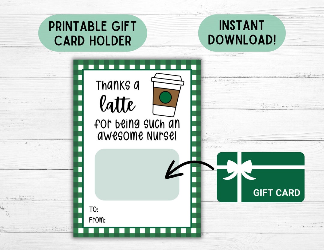 Nurse Gift Card Holder Nurses Week Card Printable Nurse Christmas Gift ...