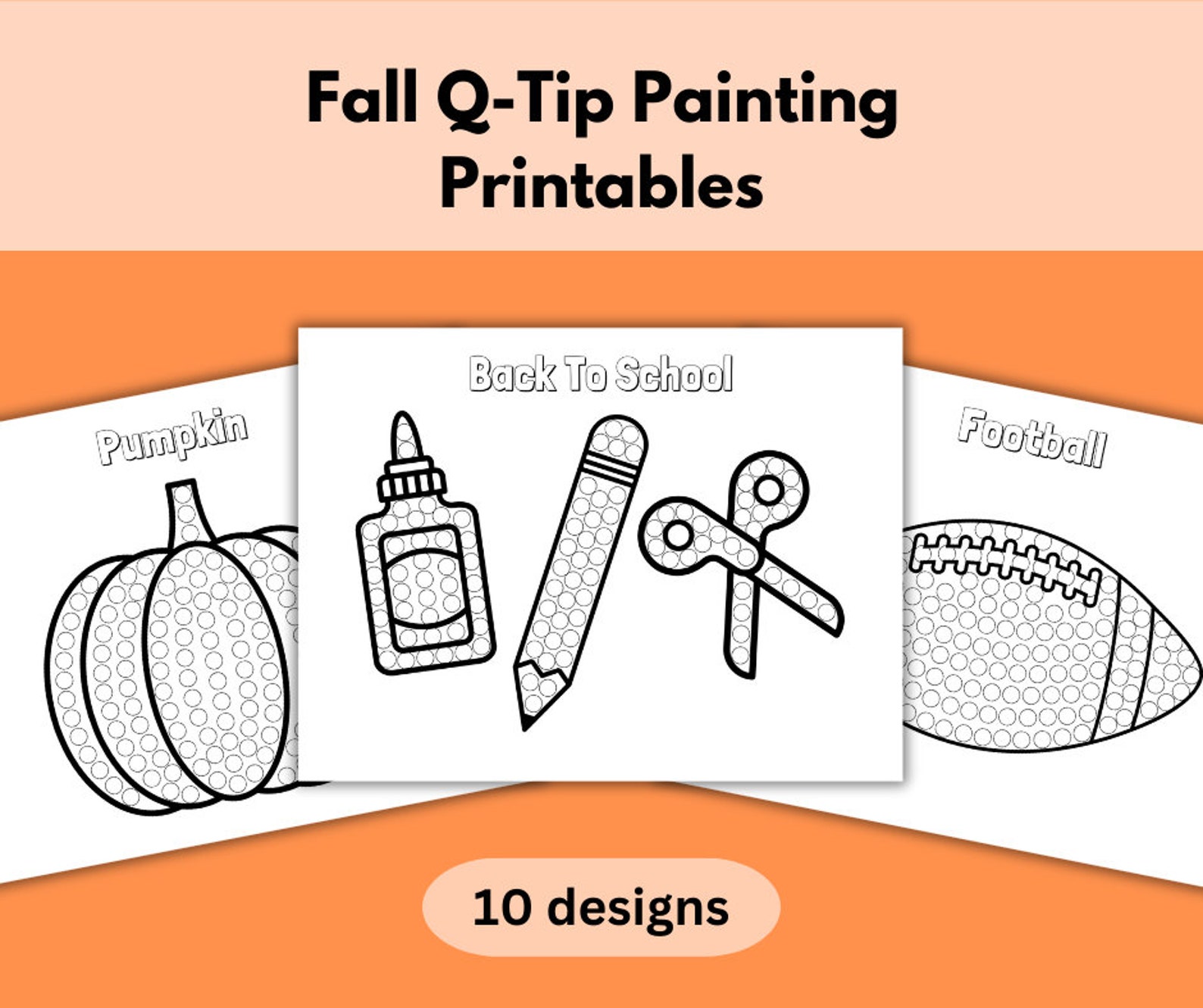 Fall Q-tip Painting Autumn Fine Motor Printables for Kids Fine Motor ...