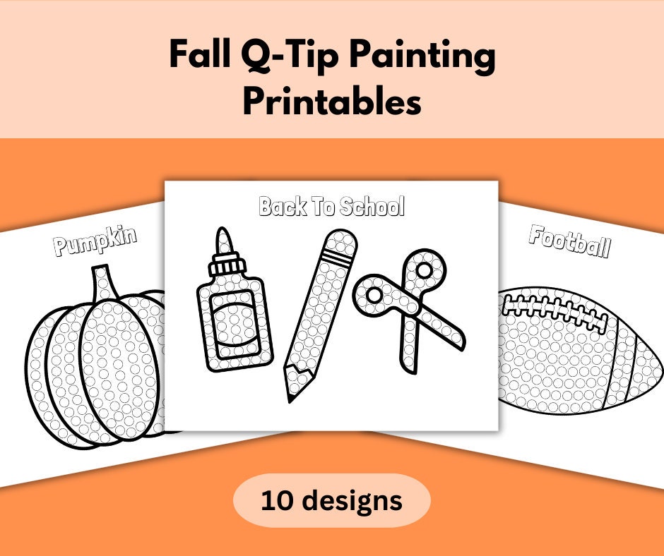 Fall Q-tip Painting Autumn Fine Motor Printables for Kids Fine Motor ...