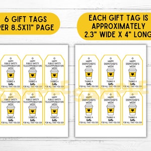 Public Safety Telecommunicators Week Gift Tags Dispatchers Week Gift ...
