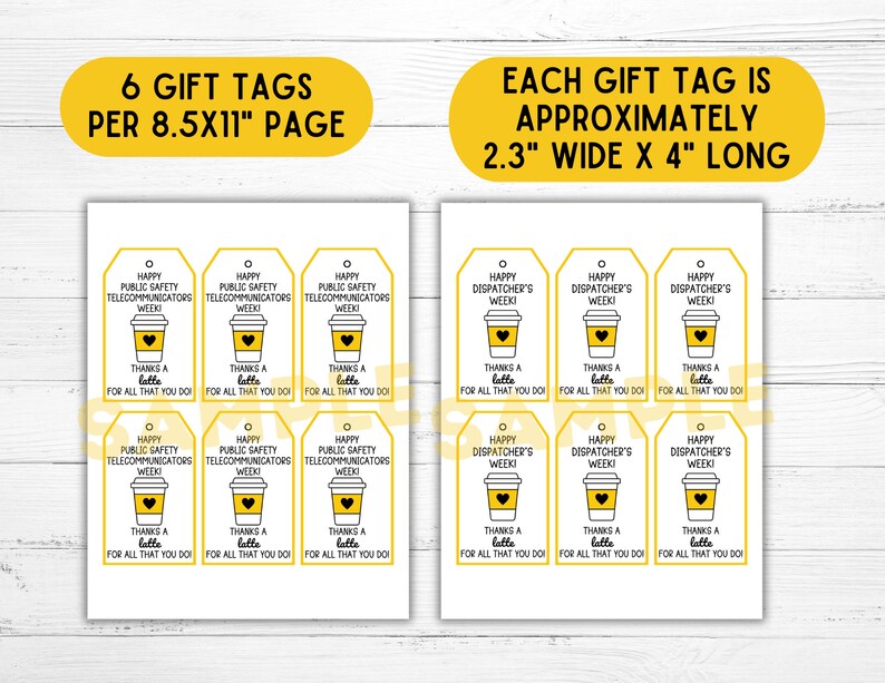 Public Safety Telecommunicators Week Gift Tags Dispatchers Week Gift ...