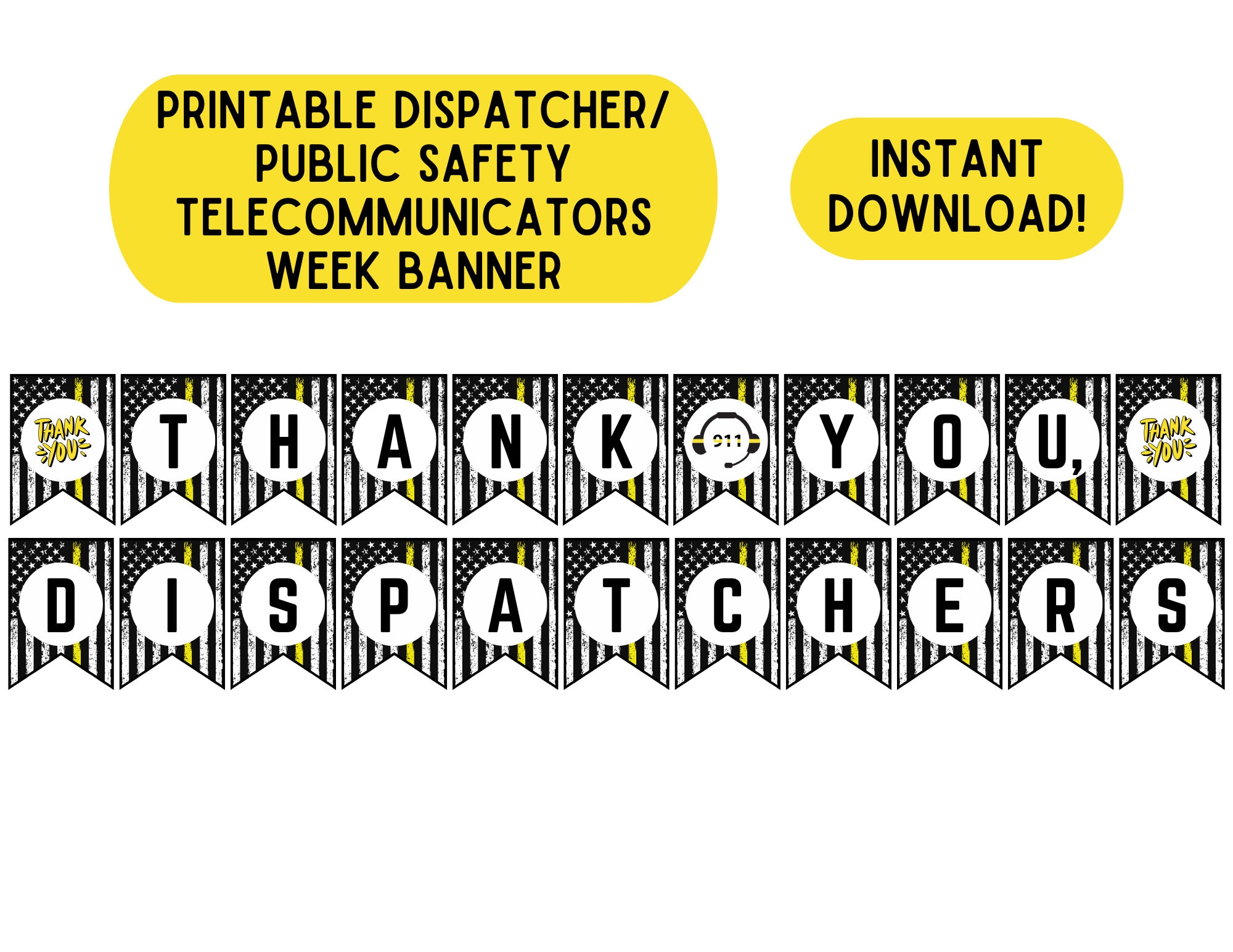 Dispatchers Week Banner Public Safety Telecommunicators Sign Printable ...
