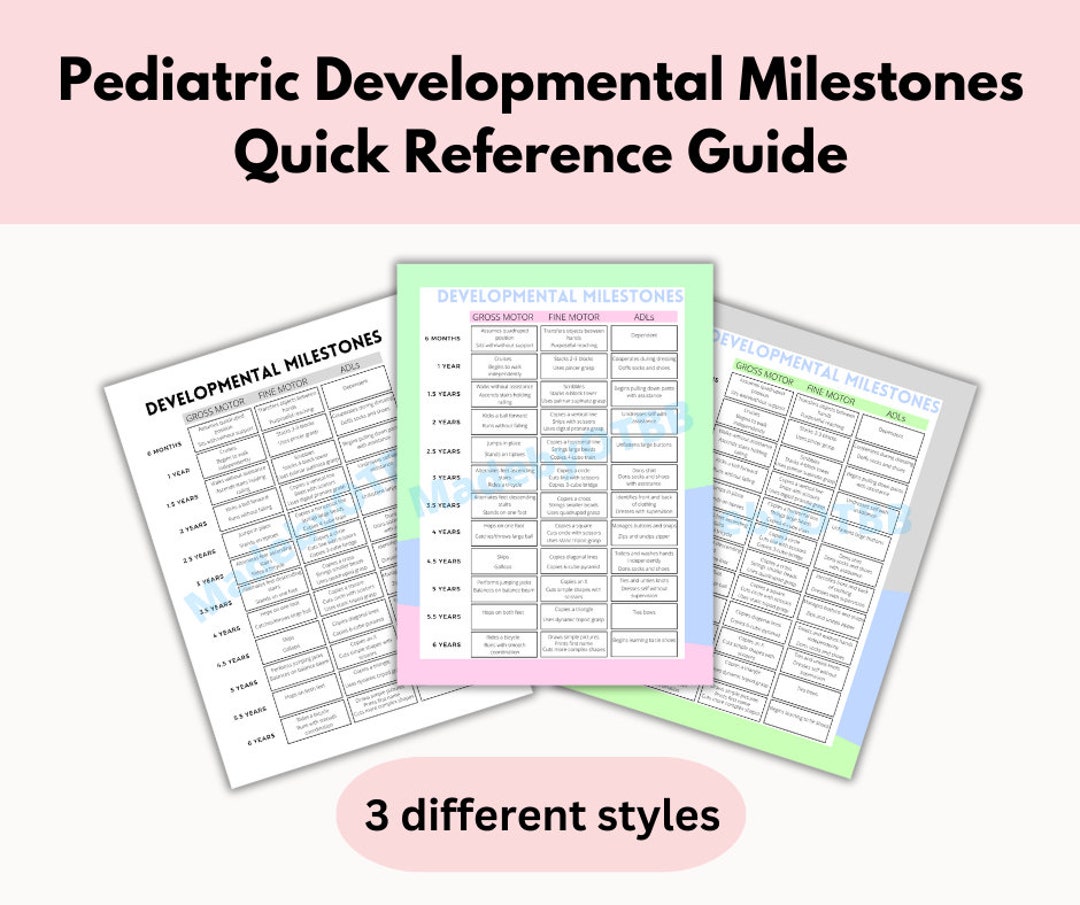 Pediatric Developmental Milestones for Occupational Therapy OT - Etsy