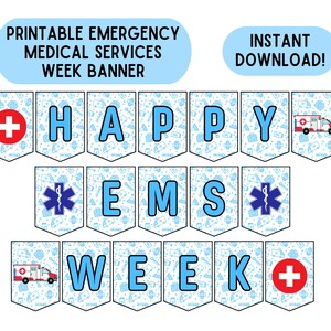 EMS Week Banner Emergency Medical Services Week Sign Printable ...