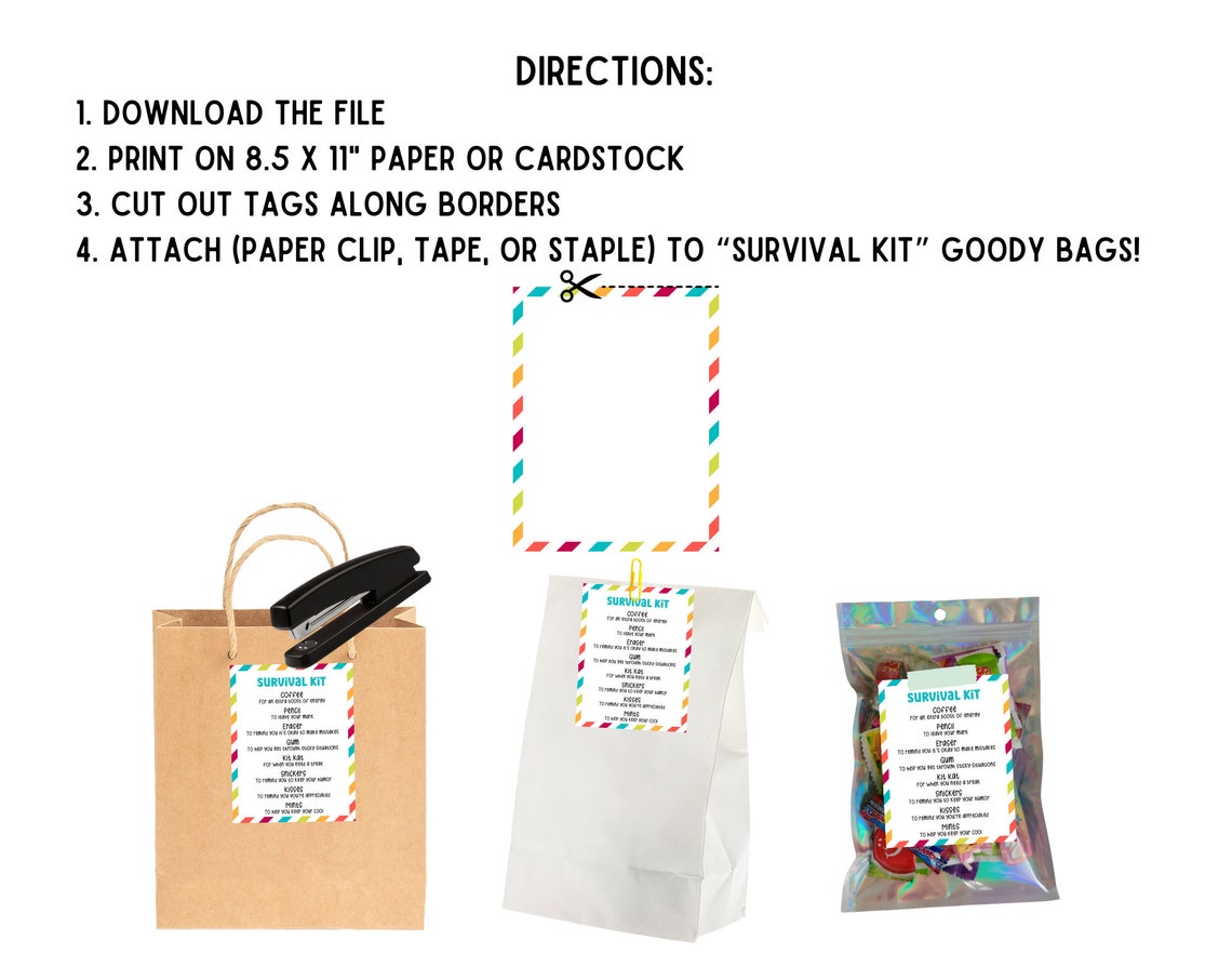 Pharmacy Survival Kit Gift Tag Pharmacy Team Christmas Gift Printable ...