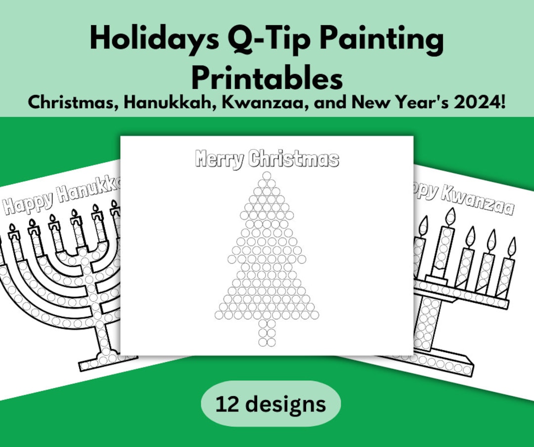 Christmas Q-tip Painting Fine Motor Craft Kids Pediatric OT Fine Motor ...