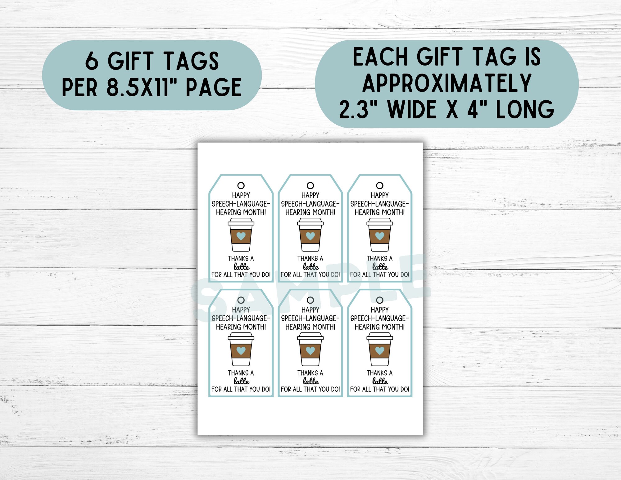 Speech Language Hearing Month Gift Tags Speech and Hearing Month Tags ...