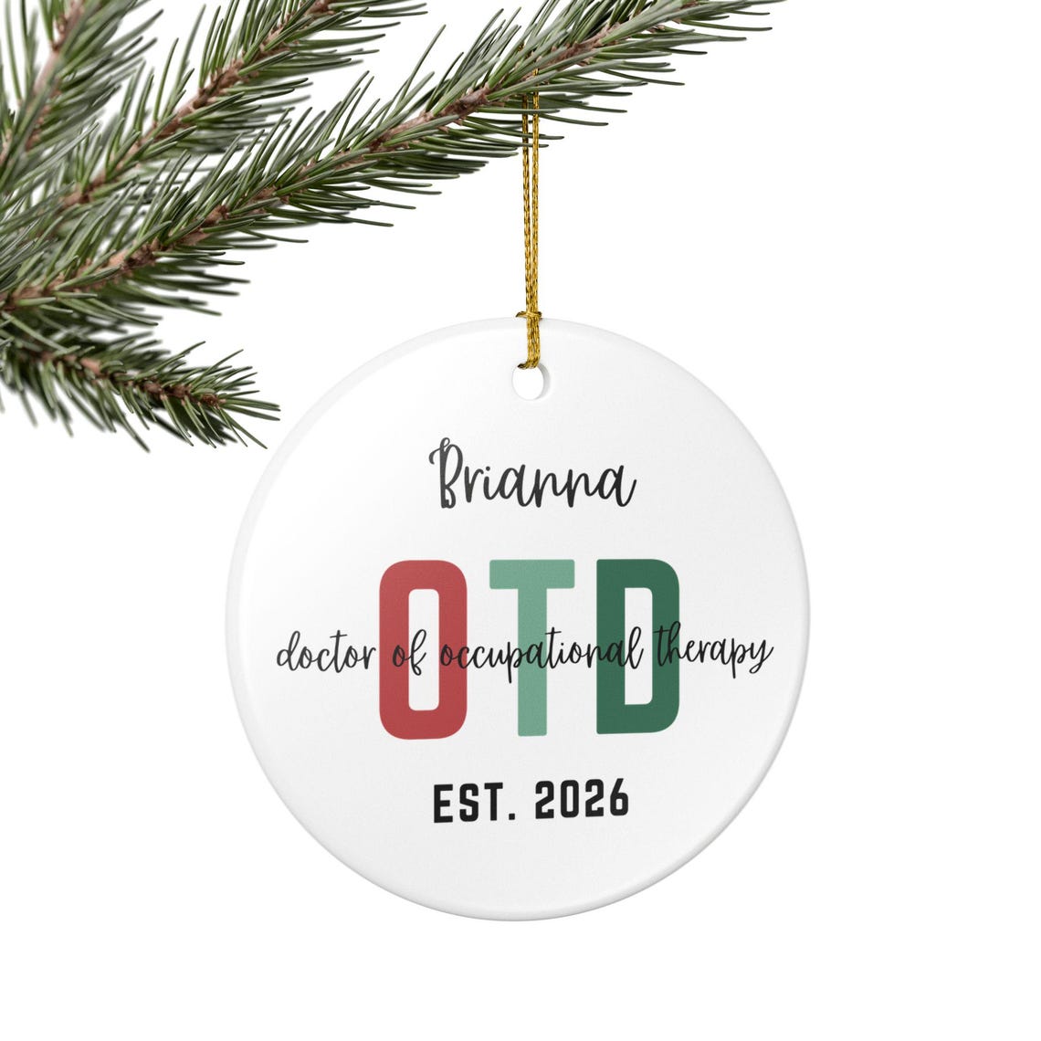 Personalized Occupational Therapy Ornament Custom OTD Gift for ...