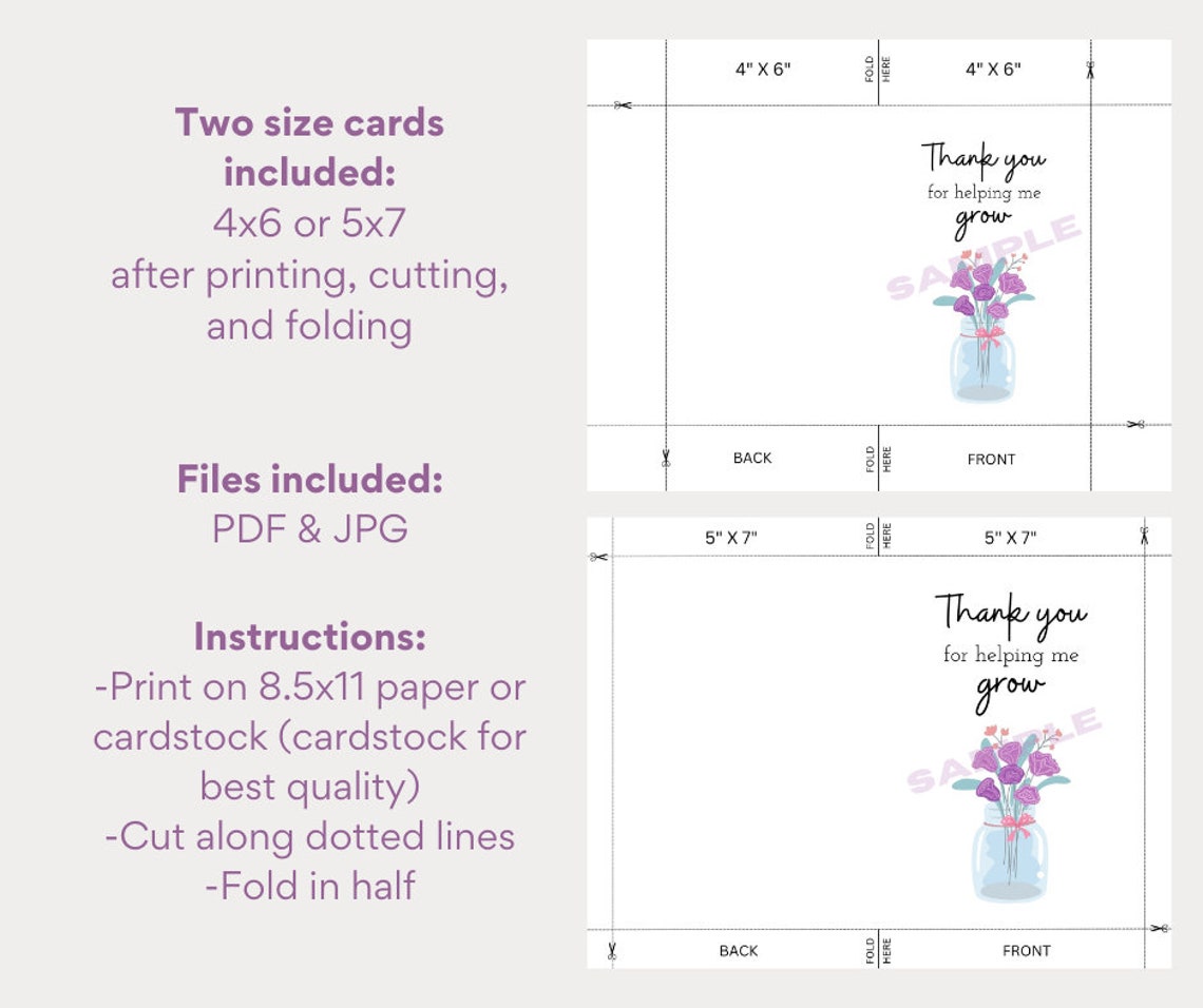 Thank You Card for Teacher Thank You Card for Occupational Therapist ...