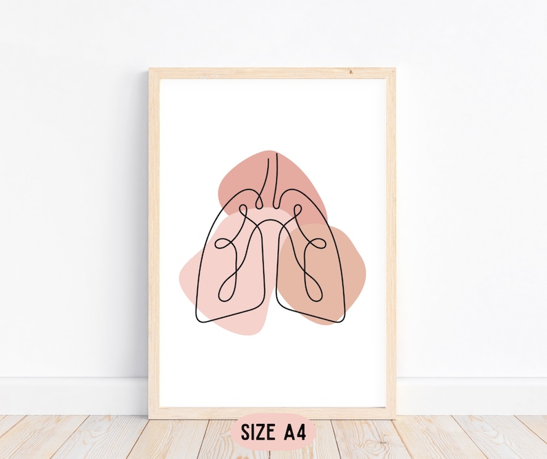 Lungs Wall Art Boho Lungs Line Art Respiratory Therapist Printable Art ...
