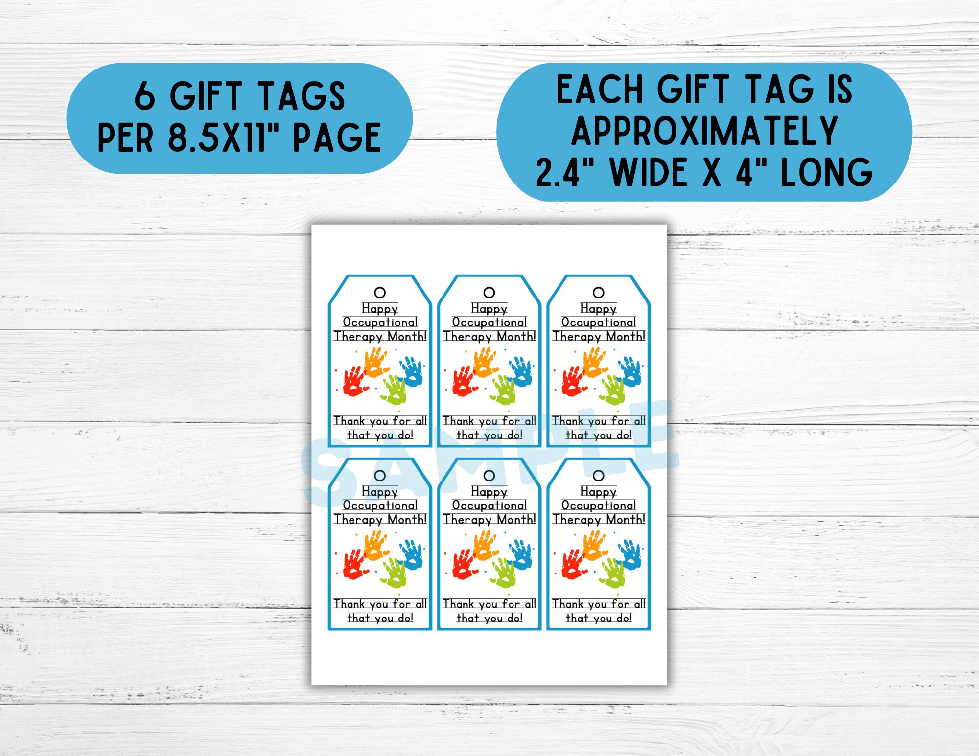 Occupational Therapy Month Gift Tags OT Month Tags Printable OT Month ...