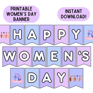 Women's Day Banner International Women's Day Sign Printable Women's Day ...