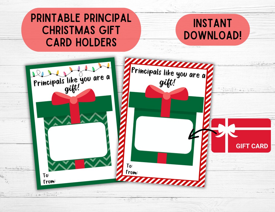 Principal Gift Card Holder Principal Christmas Card Printable School ...