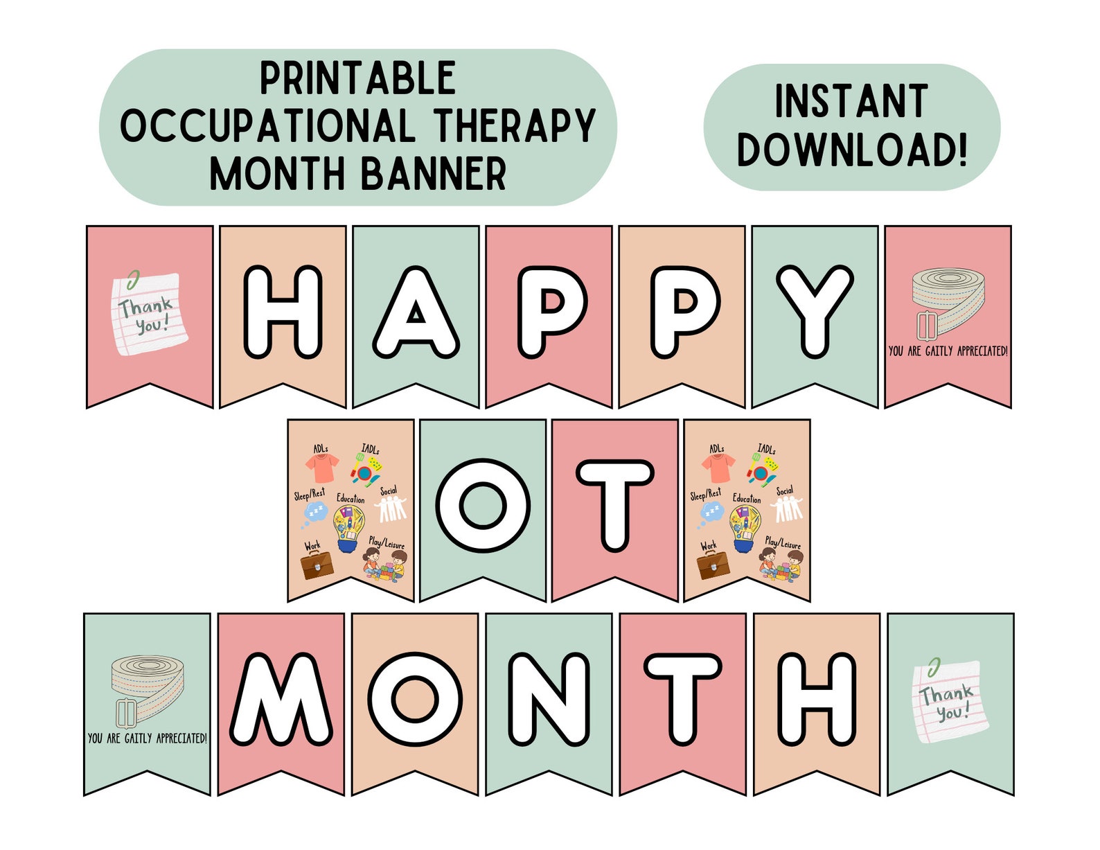 OT Month Banner Occupational Therapy Month Sign Printable OT Month ...