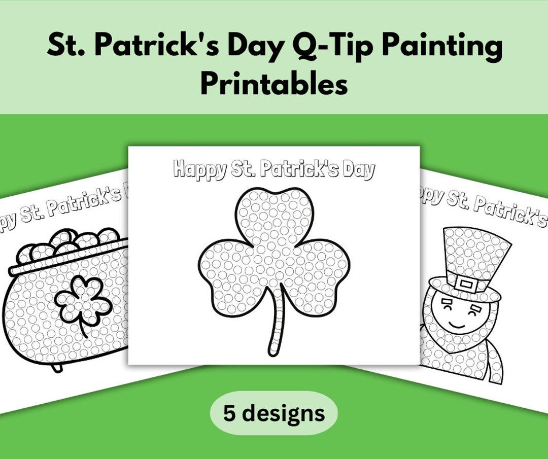St. Patrick's Day Q-tip Painting St. Patrick's Day Craft Fine Motor for ...