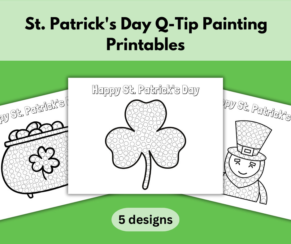 St. Patrick's Day Q-tip Painting St. Patrick's Day Craft Fine Motor for ...