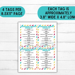 OT Survival Kit Gift Tag Occupational Therapy Month Printable OT Month ...