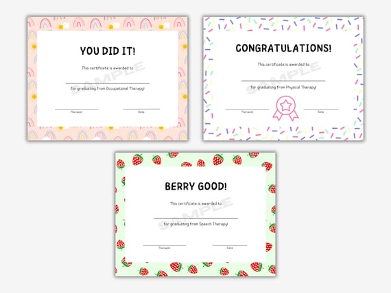 Occupational Therapy Graduation Certificate Printable