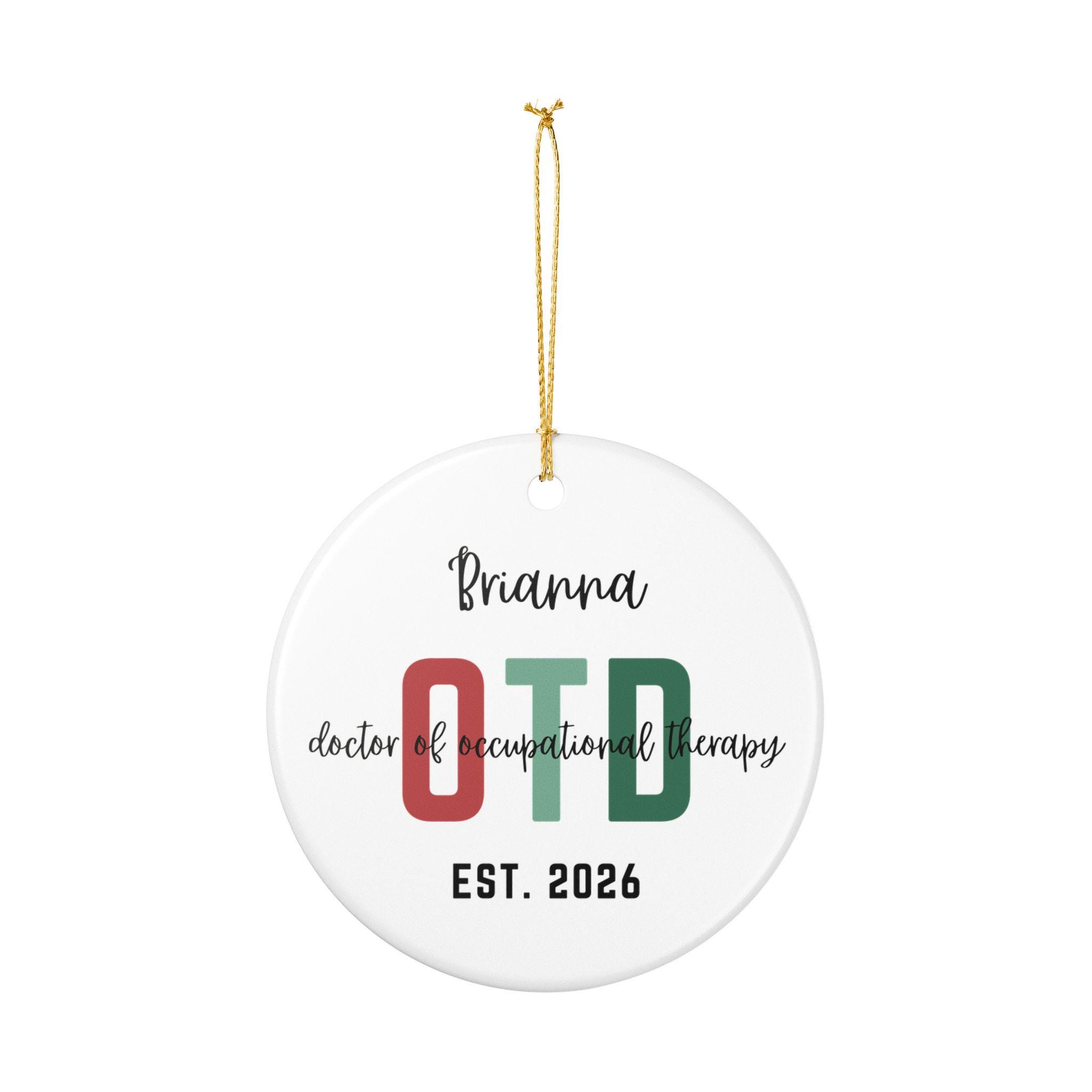 Personalized Occupational Therapy Ornament Custom OTD Gift for ...