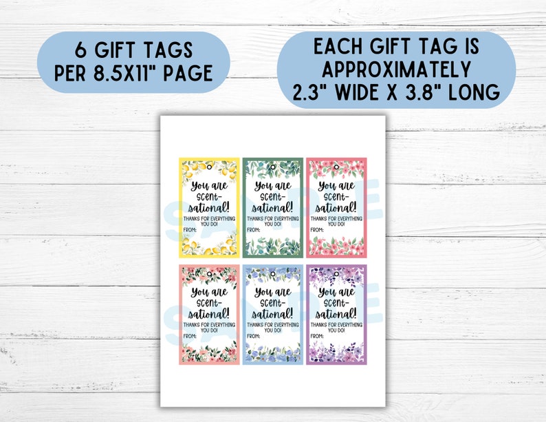 Appreciation Gift Tags You Are Scent-sational Gift Tag Teacher Gift ...