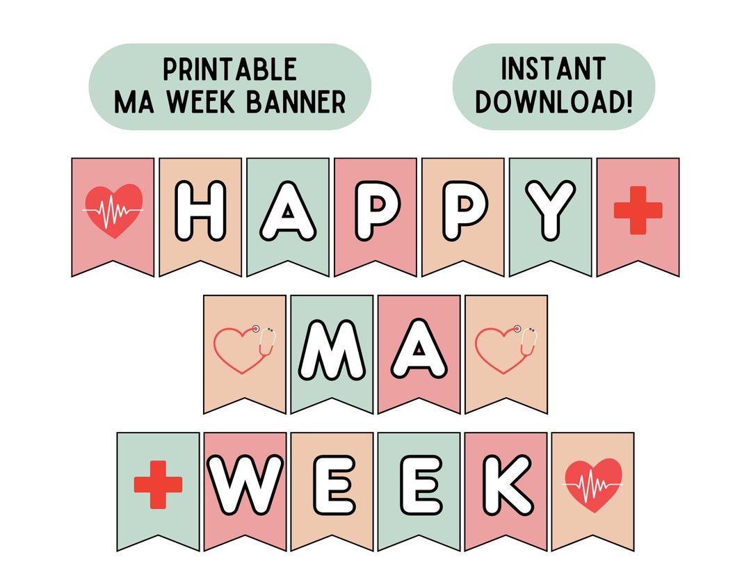 MA Week Banner Medical Assistant Week Sign Printable MA Week ...