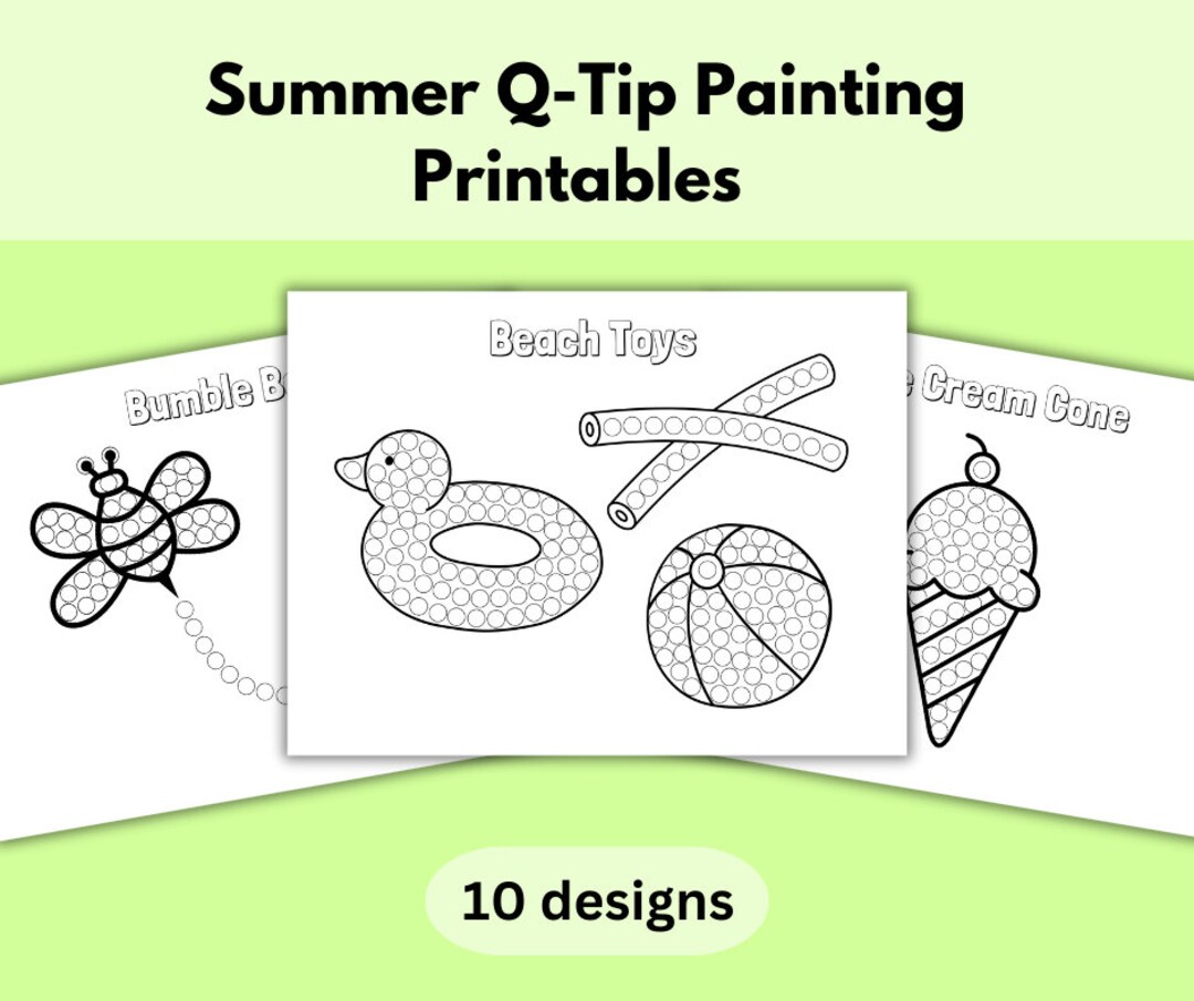 Summer Q-tip Painting Summer Fine Motor Craft for Kids Summer Fine ...