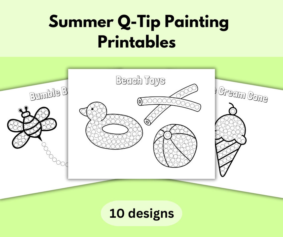 Summer Q-tip Painting Summer Fine Motor Craft for Kids Summer Fine ...