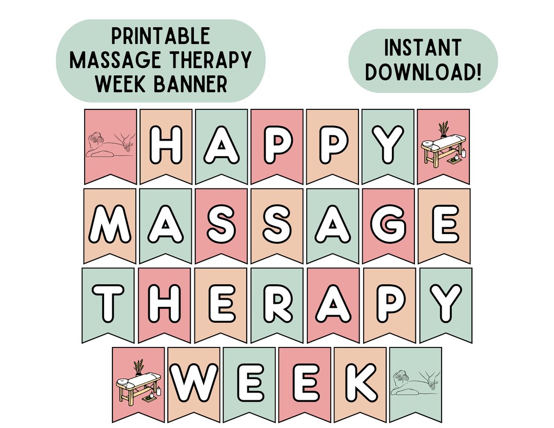 Massage Therapy Week Banner Massage Therapy Awareness Week Sign ...