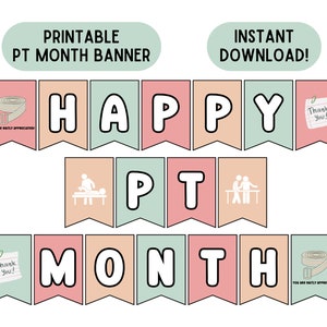 PT Month Banner Physical Therapy Month Sign Printable PT Month ...