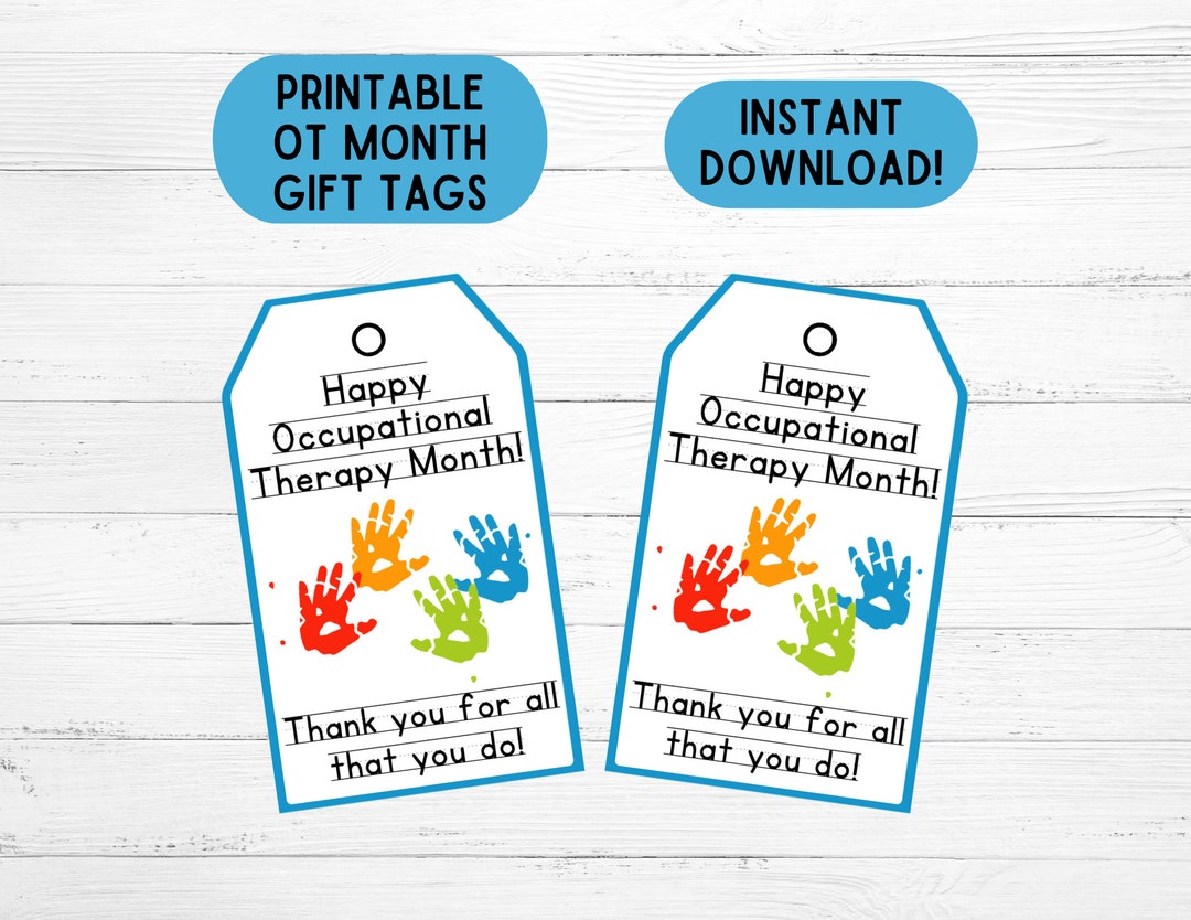 Occupational Therapy Month Gift Tags OT Month Tags Printable OT Month ...