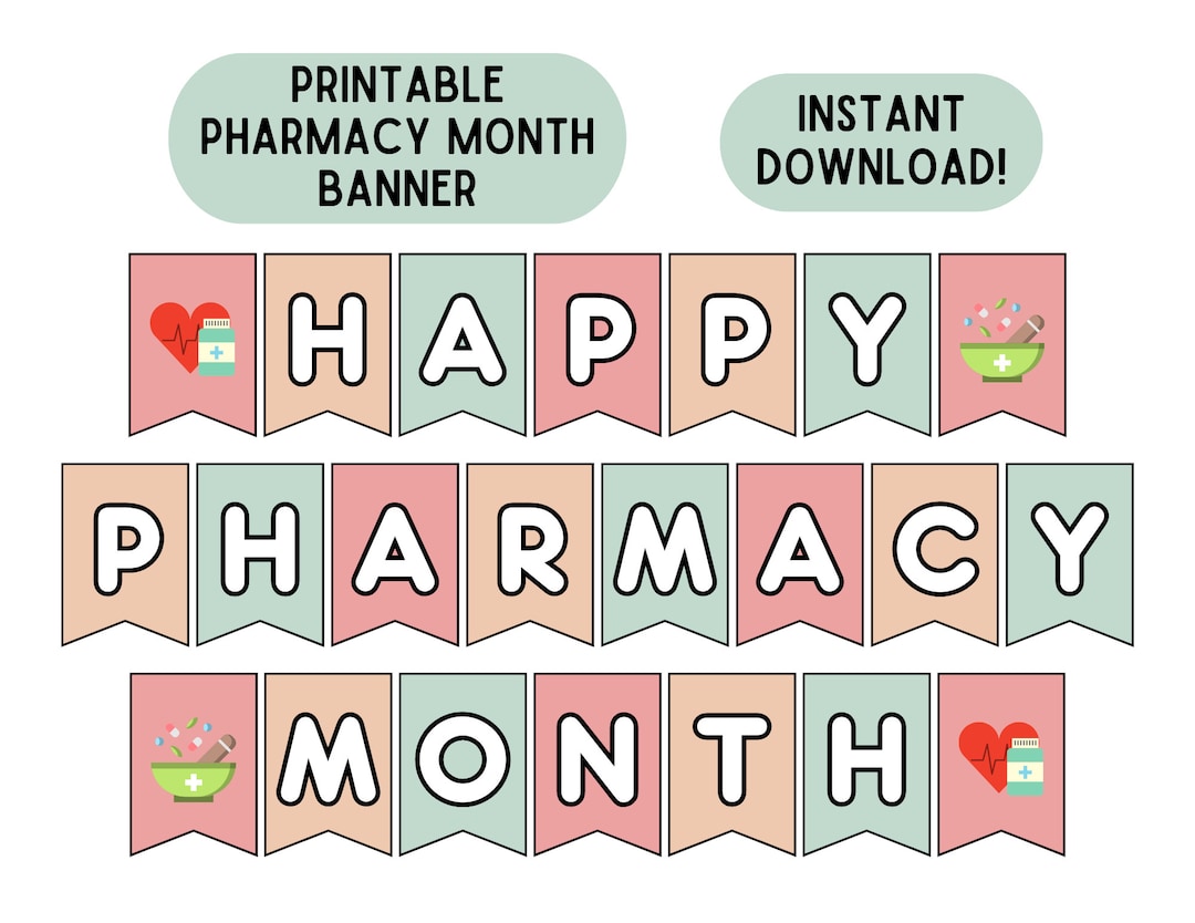 Pharmacy Month Banner Pharmacist Month Sign Printable Pharmacy Month ...