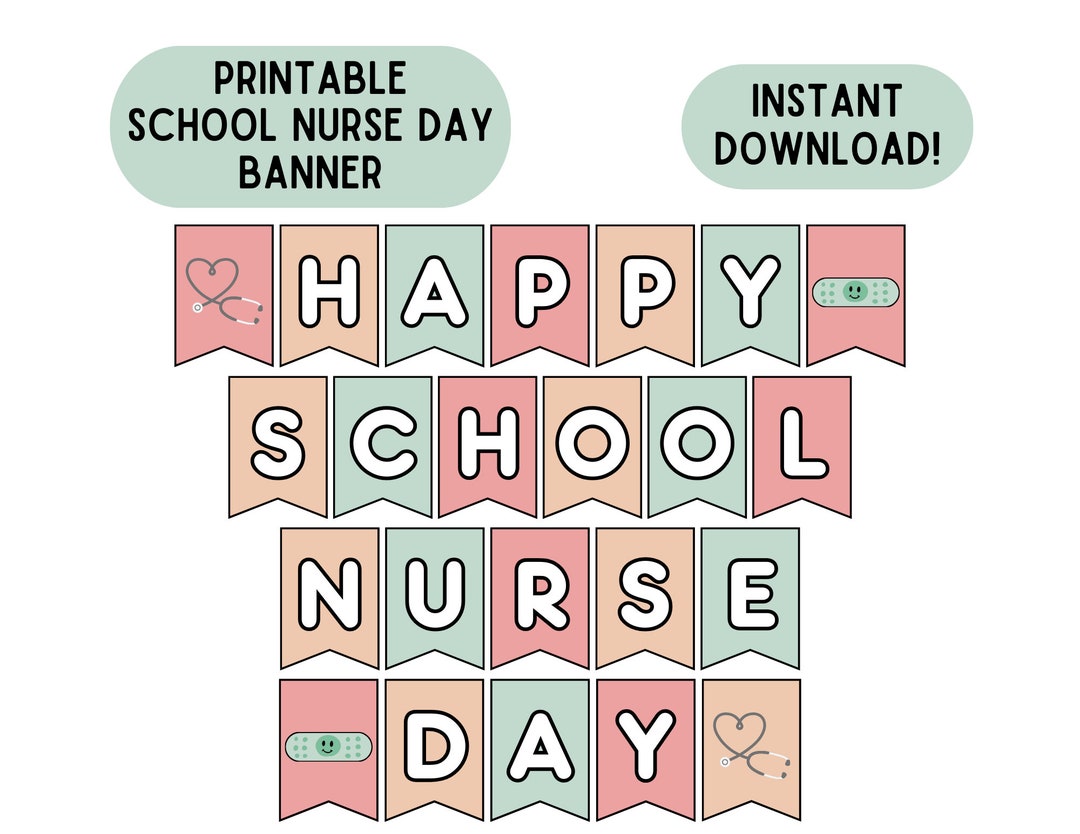 School Nurse Day Banner School Nurses Day Sign Printable School Nurse ...
