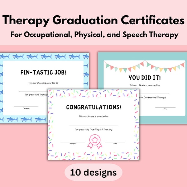 Therapy Graduation Certificate - Etsy