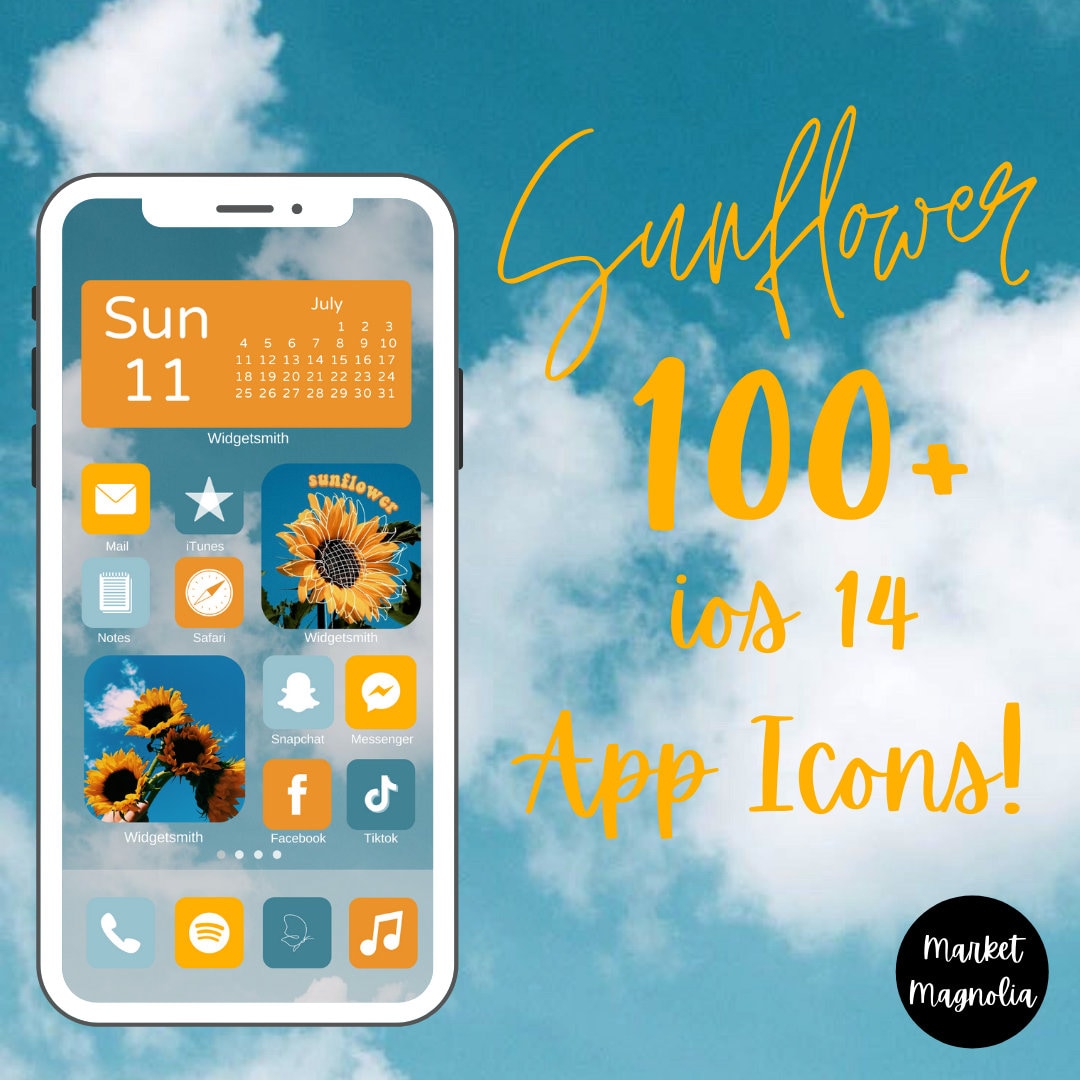Sunflower App Icons | Ios 14 App Icons | Aesthetics App Icons | iPhone ...