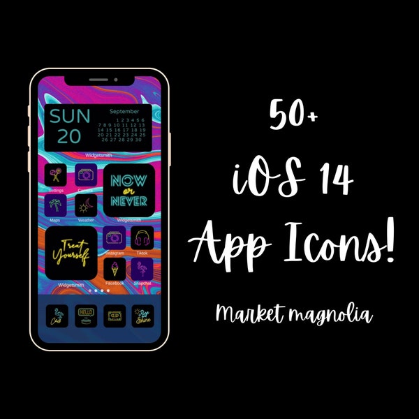 Ios 14 Icons Neon - Etsy