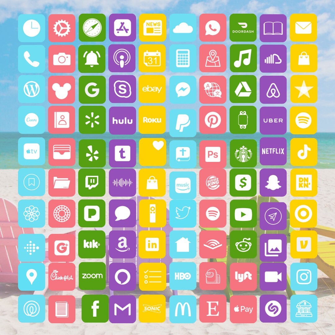 Summer Vibes IOS App Icons Ios Icons App Icons Aesthetic - Etsy